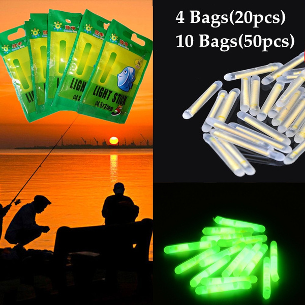 20/50PCS Glow Fishing Stick Clip on Night Fishing Float Fluorescent ...