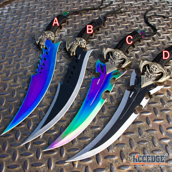 19" Tactical Camping Hunting Sword Dragon Skull Dagger Razor Sharp w ...