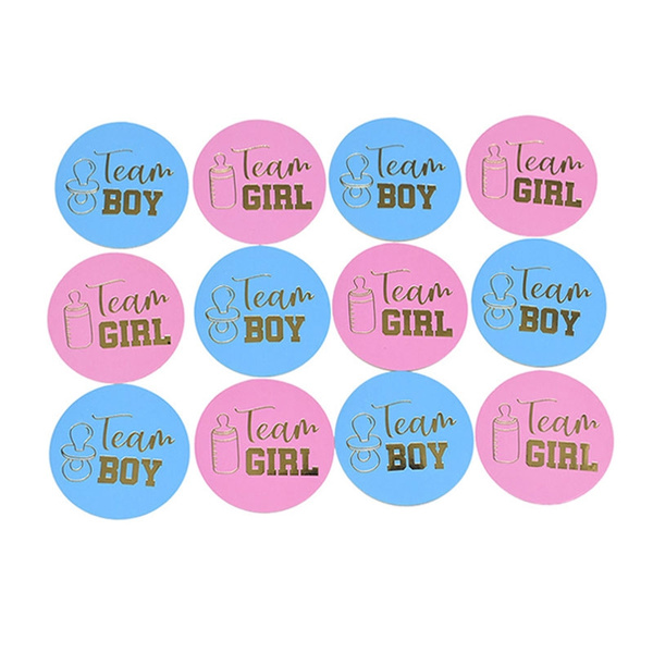 48pcs/lot Boy or Girl Vote Stickers Stickers Team Boy Team Girl ...