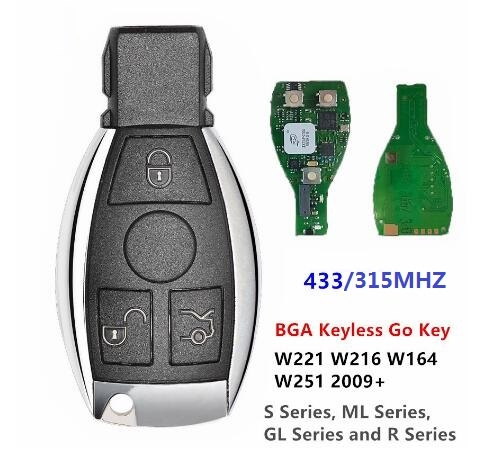 MB FBS3 BGA Keyless Go Smart Remote Key 433/315MHZ For Mercedes Benz ...