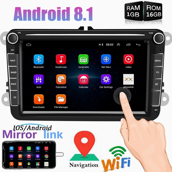 Android 8.1 Double Din Car Stereo Radio TFT Capacitance Touch Screen 8 ...