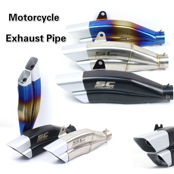 51mm Universal motorcycle modification Dual Outlet Muffler Exhaust Tail ...