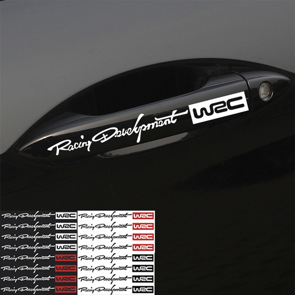 4 x Newest WRC Car Door Handle Stickers and decals Reflective Rally Car ...