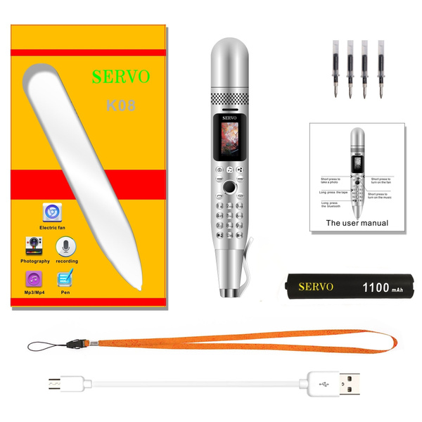 SERVO K08 Mobile phone Recording pen Creative fan flashlight pen type ...