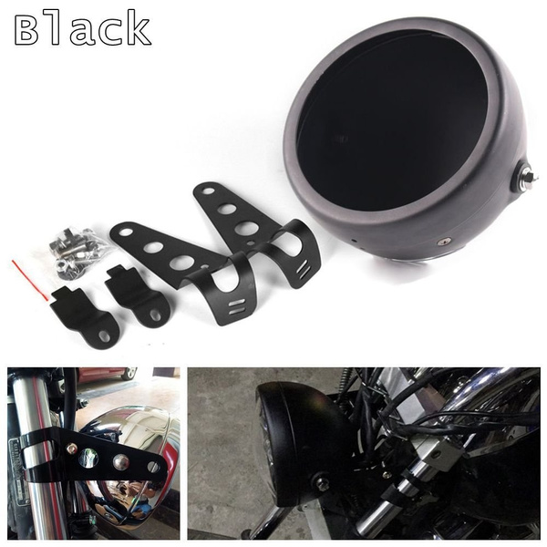 7" 7 Inch Black Headlight Housing Bucket for Motors Harley Davidson ...