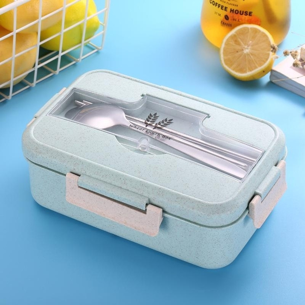 Microwave Lunch Box Wheat Straw Dinnerware Food Storage Container ...