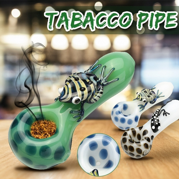 3 Types Frog Lizard Glass Pipes Tobacco Smoking Hand Pipe Mini Spoon ...