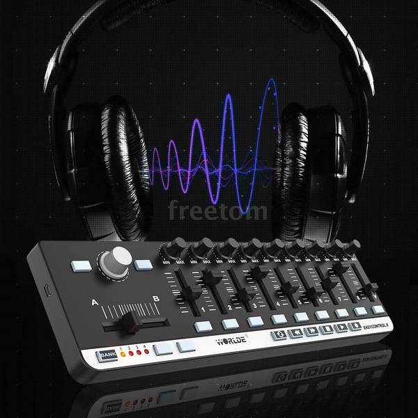 Worlde EasyControl.9 Portable Mini USB 9 Slim-Line Control MIDI ...