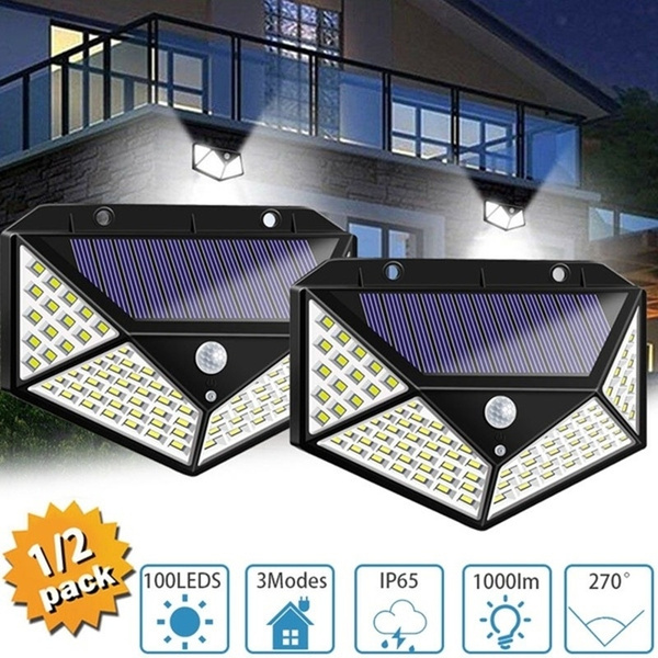 Solar Lights Outdoor 100 LED Solar Lights Motion Sensor light IP65 Waterproof Security Night ...
