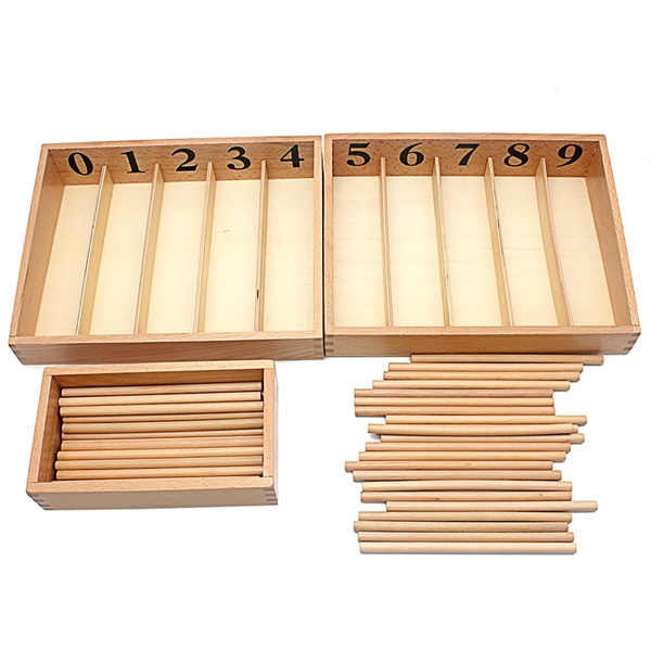 Baby Toy Montessori Materials Mathematics Teaching Spindle Box With ...