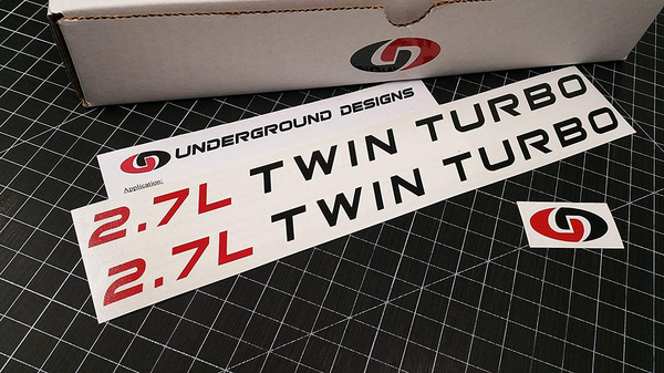 2.7L TWIN TURBO Decal Ecoboost Hood Stickers SELECT Color (Gloss Black ...