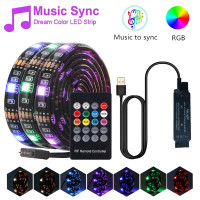 LED Strip Lights Sync to Music 0.3M/0.5M/1M/2M/3M USB 5050 Flexible RGB ...