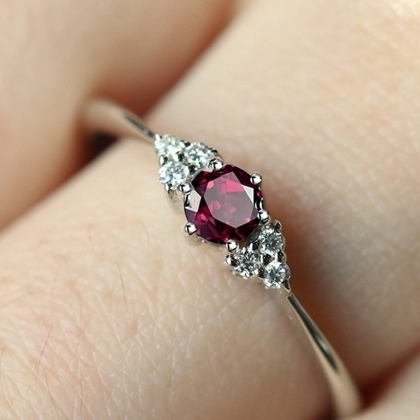 Red Ruby Jewelry Palace Natural Garnet Halo Engagement Ring 925 ...