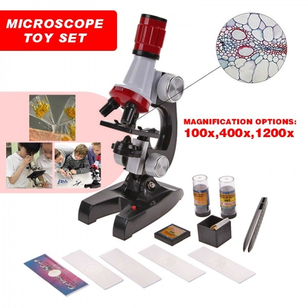 Useful Kids Toy Science Magnification Microscope Kit With LED Light ...