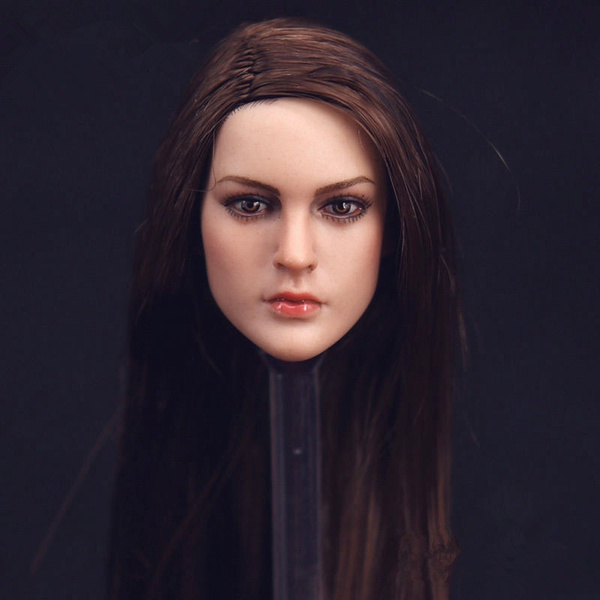 Female 1/6 KT005 Head Sculpt Long Straight Hair Head Model Carving fit ...