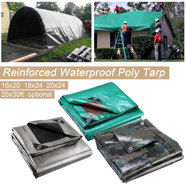 Yescom Waterproof Poly Tarp Heavy Duty Reinforced Tarpaulin Ground ...