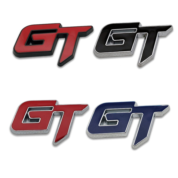 Chrome Metal GT Logo Car Emblem 3D Badge Rear Trunk Sticker Side Fender ...