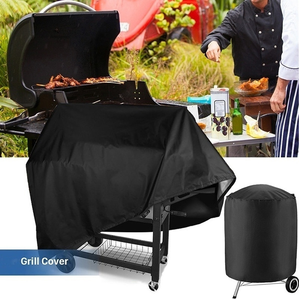 Black Waterproof Barbecue Cover Barbecue Accessories Anti Dust Rain Gas ...
