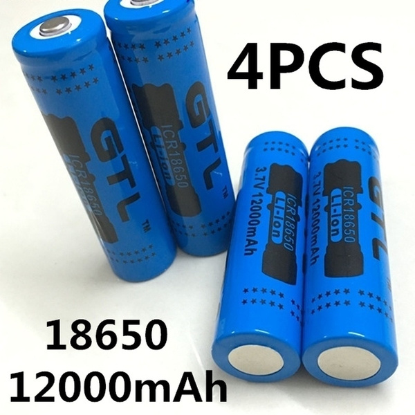 4PCS New Original18650 3.7 v 12000 mah 18650 Lithium Rechargeable ...