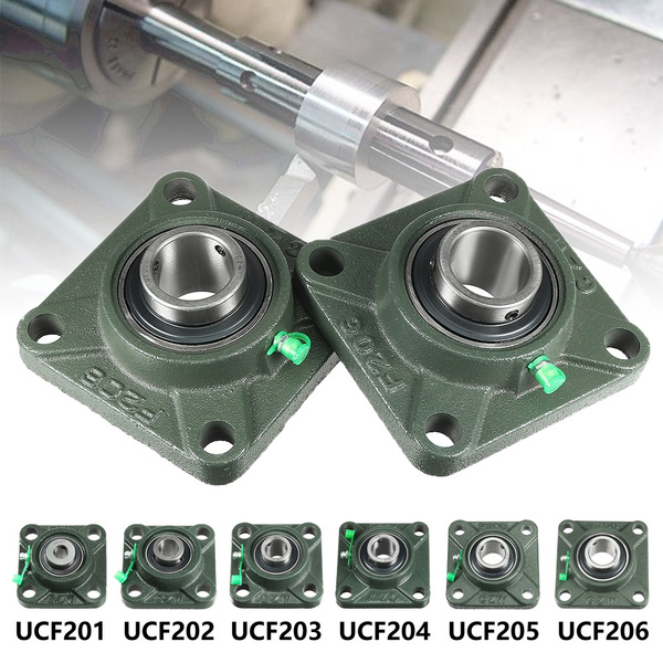 2pcs UCF201-UCF206 Pillow Block Bearing Mounted 4-Bolt Square Flange ...