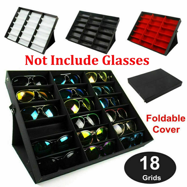 18 Grids Eyeglass Display Holder Stand Storage Box Sunglasses Display ...