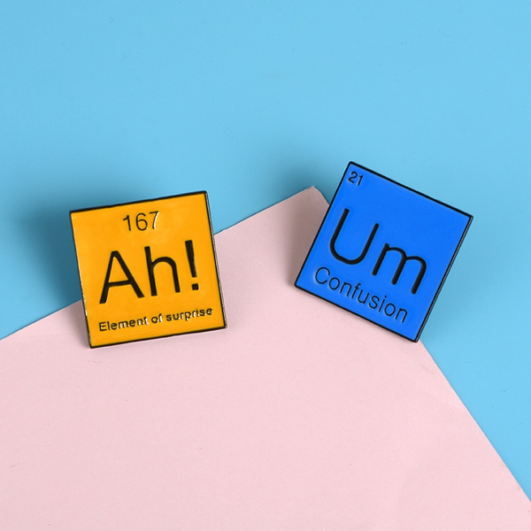 Meme Periodic Table Enamel Pins Modal Particle Badge Ah Um Science ...