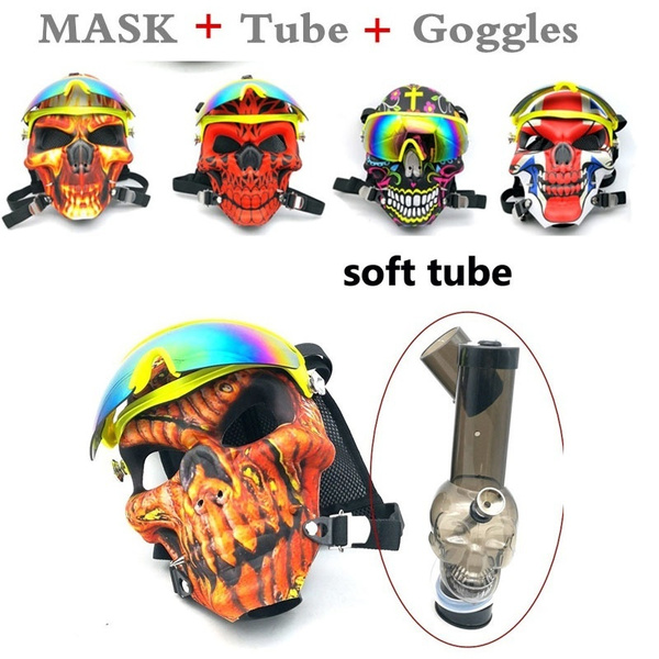 Gas MaskBong Random Colors With Glasses Skull Hookah Water Pipe Shisha ...