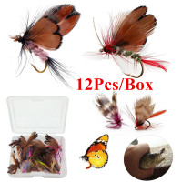 12pcs/Box Fly Fishing Lure Baits Set Floating Insect Dry Flies Fishing ...
