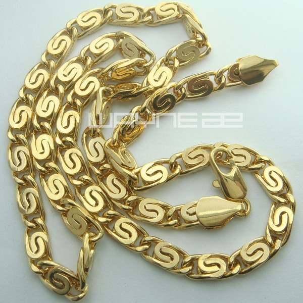 Mens Handsome Yellow Link Necklace 3 Choice Length 50cm 60cm 70cm | Wish