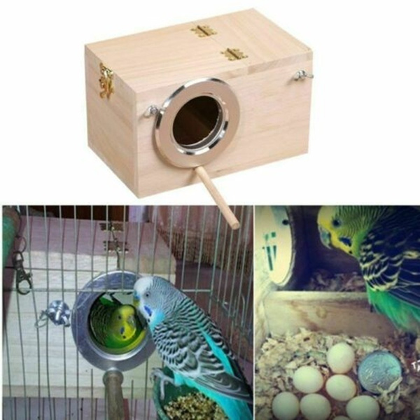 Pet Wood Parakeet Cockatiel Breeding Nesting Bird Aviary Cage Box | Wish