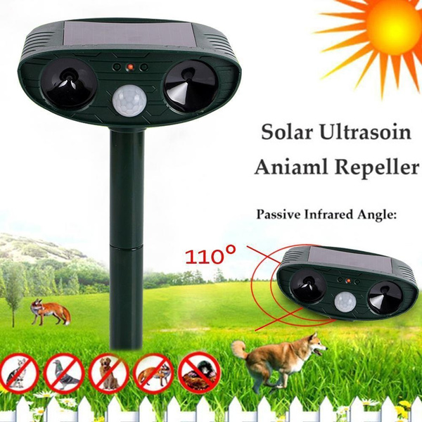 Ultrasonic Solar Power Pest Animal Repeller Repellent Garden Bat Cat ...