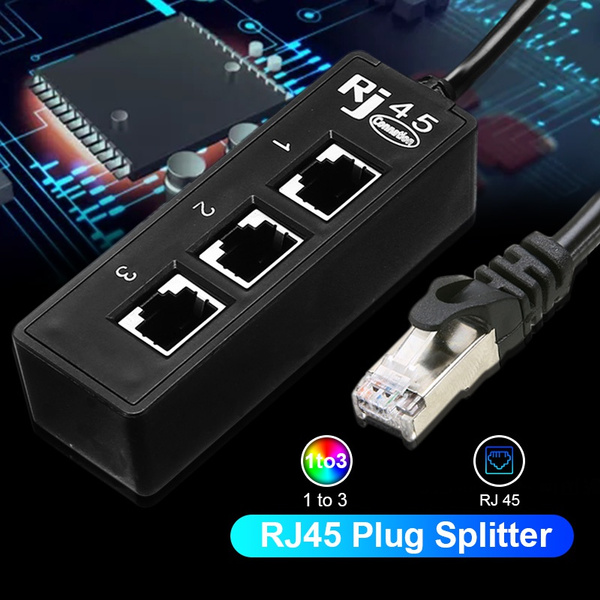 1*2019 Newest 1 to 3 Socket Ethernet Network LAN RJ45 Plug Splitter ...