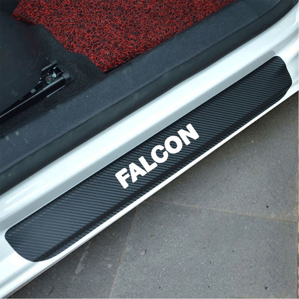 4pcs Car Door Sill Carbon Fiber Vinyl Protector Sticker for Ford Falcon ...