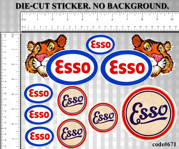ESSO Tiger Die-Cut Vinyl Sticker Decal Funny JDM Logo Fuel Gas Truck ...