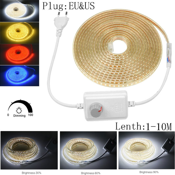 Super Bright SMD 2835 LED Strip with Dimmable Switch 1-15m 120 Leds/m ...