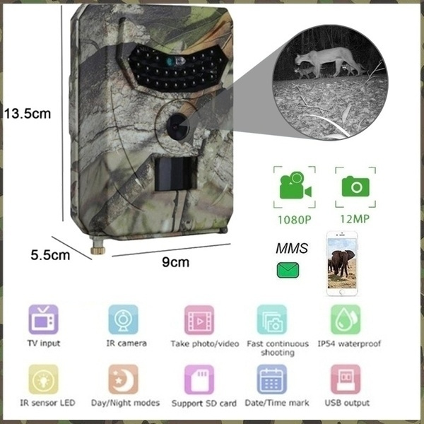 New Hunting Camera 1080P Full HD Night Vision Hunting Trail Camera 12MP ...