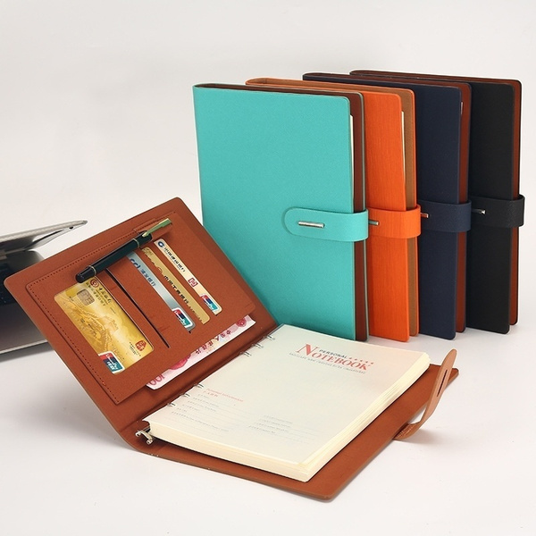 Fashion PU Writing Notebook A5-ring Binder Pen Holder Notebook Buckle ...