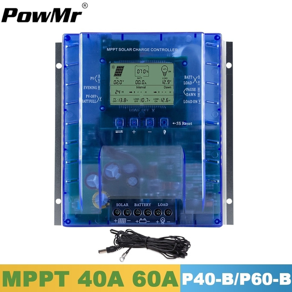 PowMr MPPT Solar Charger Controller 40A 12V 24V LCD Battery Charger ...