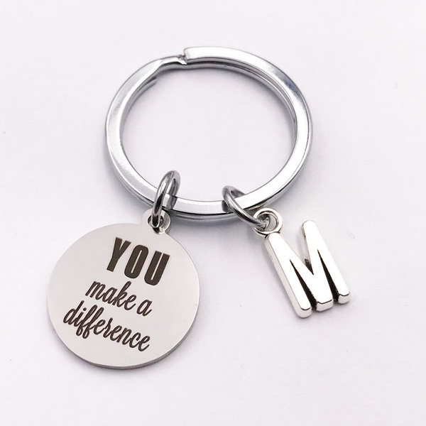 Personalized You Make A Difference KeyChain Thank You Keyring Key Chain ...