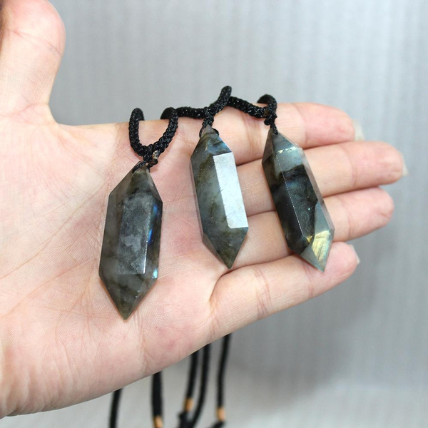 Natural Crystal Stone Double-pointed Crystal Column Labradorite ...
