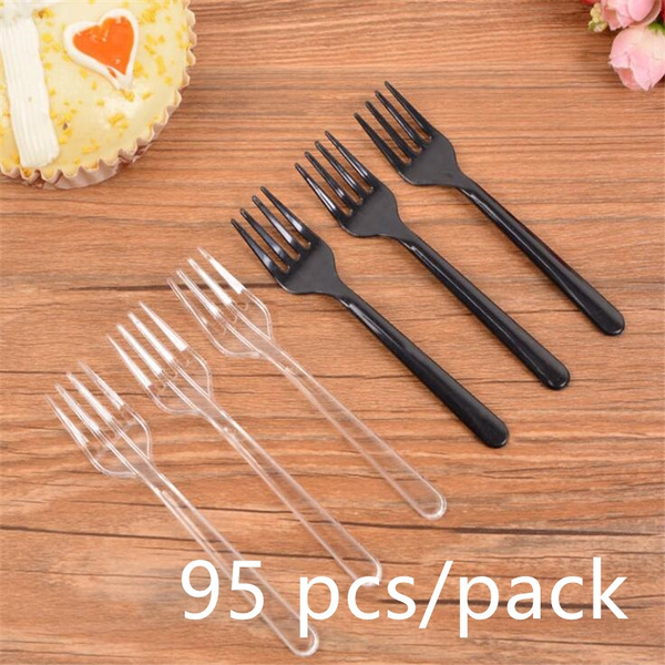 95pcs/ Pack Outdoor Portable Plastic Long Handle Fork Picnic Party ...