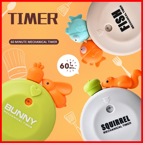 Cartoon bubble fish rabbit squirrel timer mechanical core small alarm ...