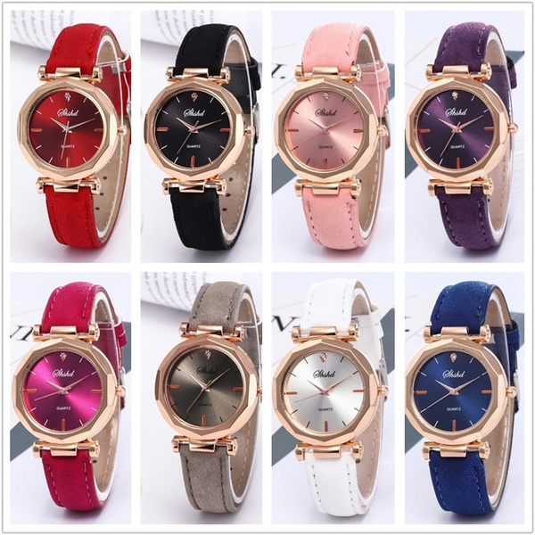 Women's Watches Fashion Ladies Analog Watch Leather Watch Quartz ...