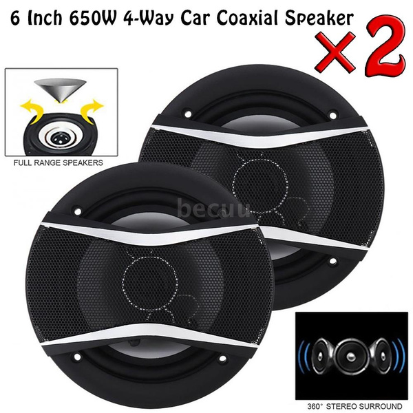 2pcs 6 Inch 650W 4-Way Auto Car HiFi Coaxial Speaker Vehicle Door Auto ...