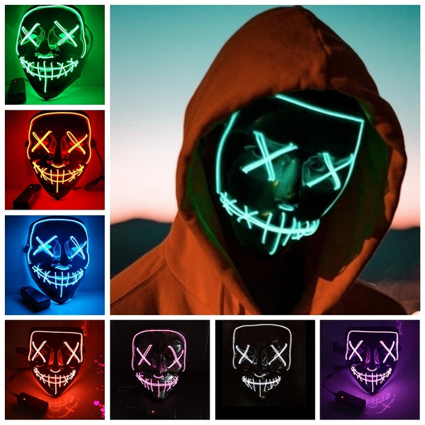 2019 New Halloween Mask LED Light Up Party Masks The Purge Election ...