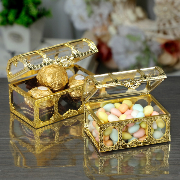 Plastic Casket Transparent Box Crystal Gem candy Box Storage Organizer ...