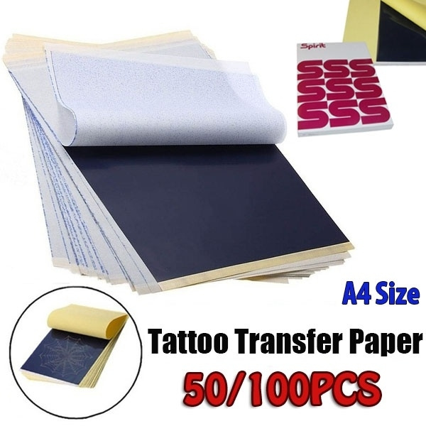 5/50/100 Sheets Reusable 4 Layers tattoo transfer carbon stencil papers ...