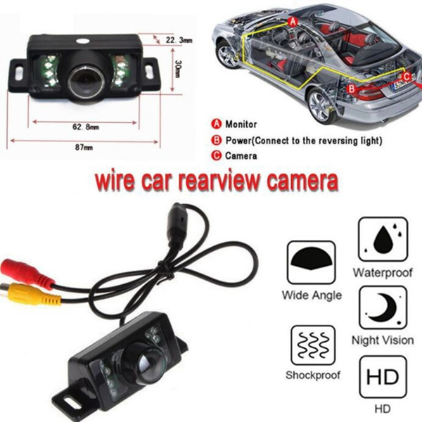 170 CMOS Car Reverse Rear View Backup Camera 7 IR Night Vision Parking ...