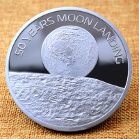 Moon Landing 50th Anniversary Commemorative Coin, Gold and Silver Can Be Chosen，Collectible ...