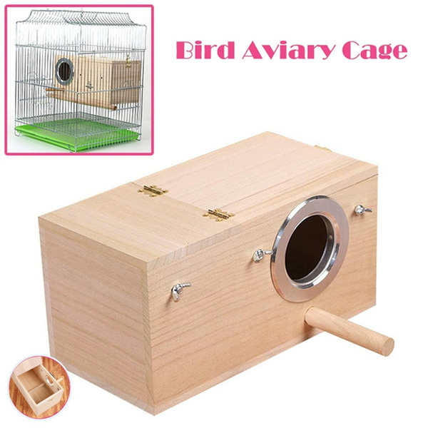 Pet Wood Parakeet Budgie Cockatiel Breeding Nesting Bird Avery Cage Box ...